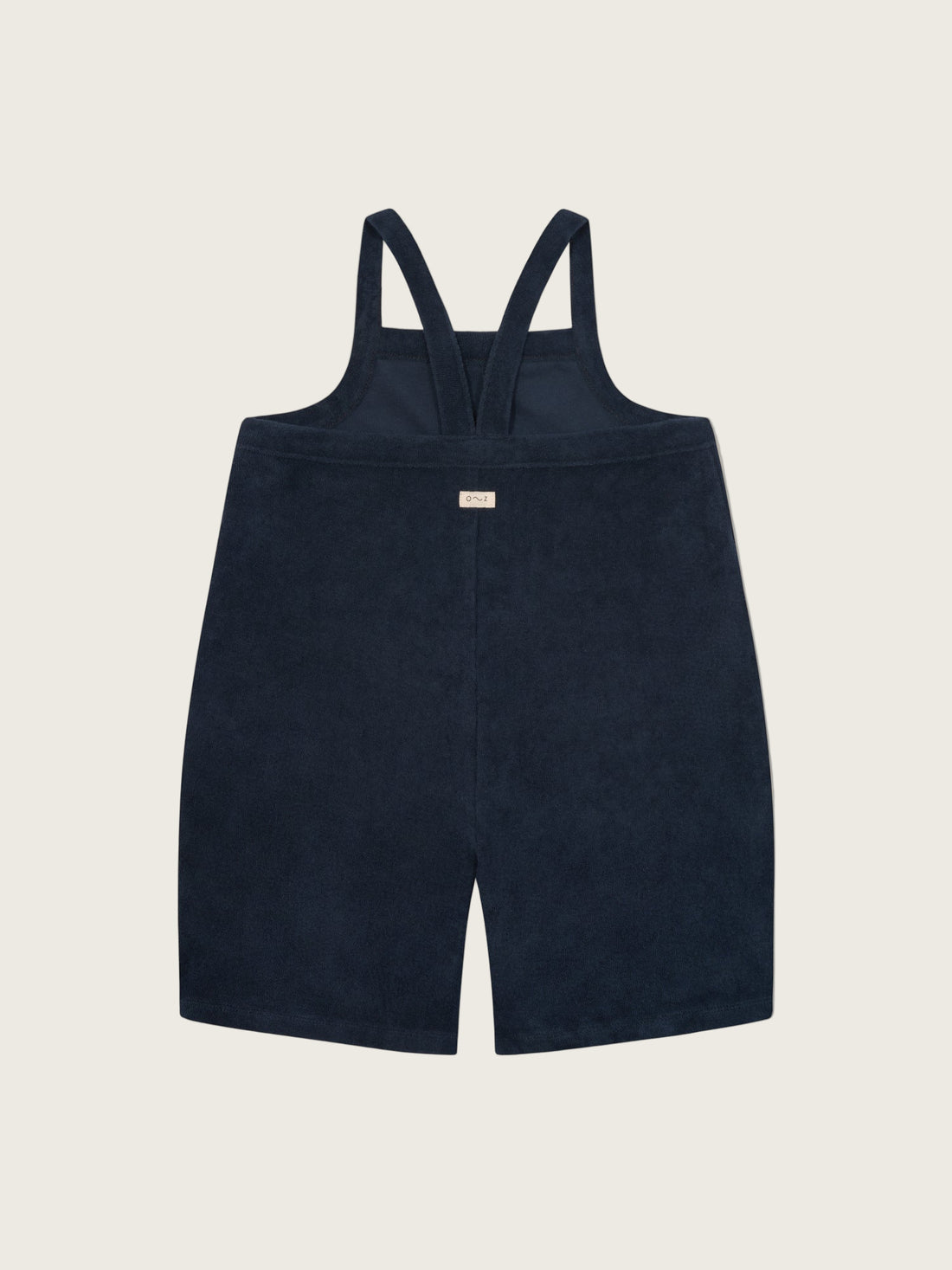 Navy Terry Cropped Dungarees | Organic Zoo