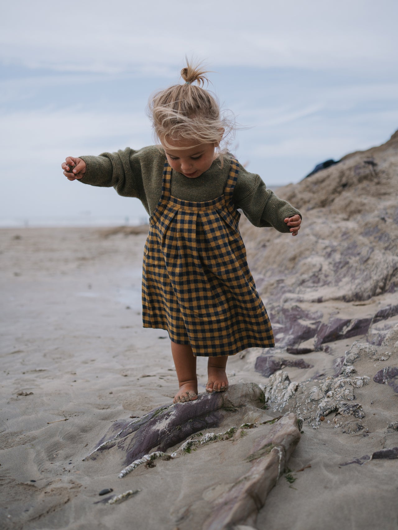 Blueberry Gingham Tribe Skirt | Organic Zoo