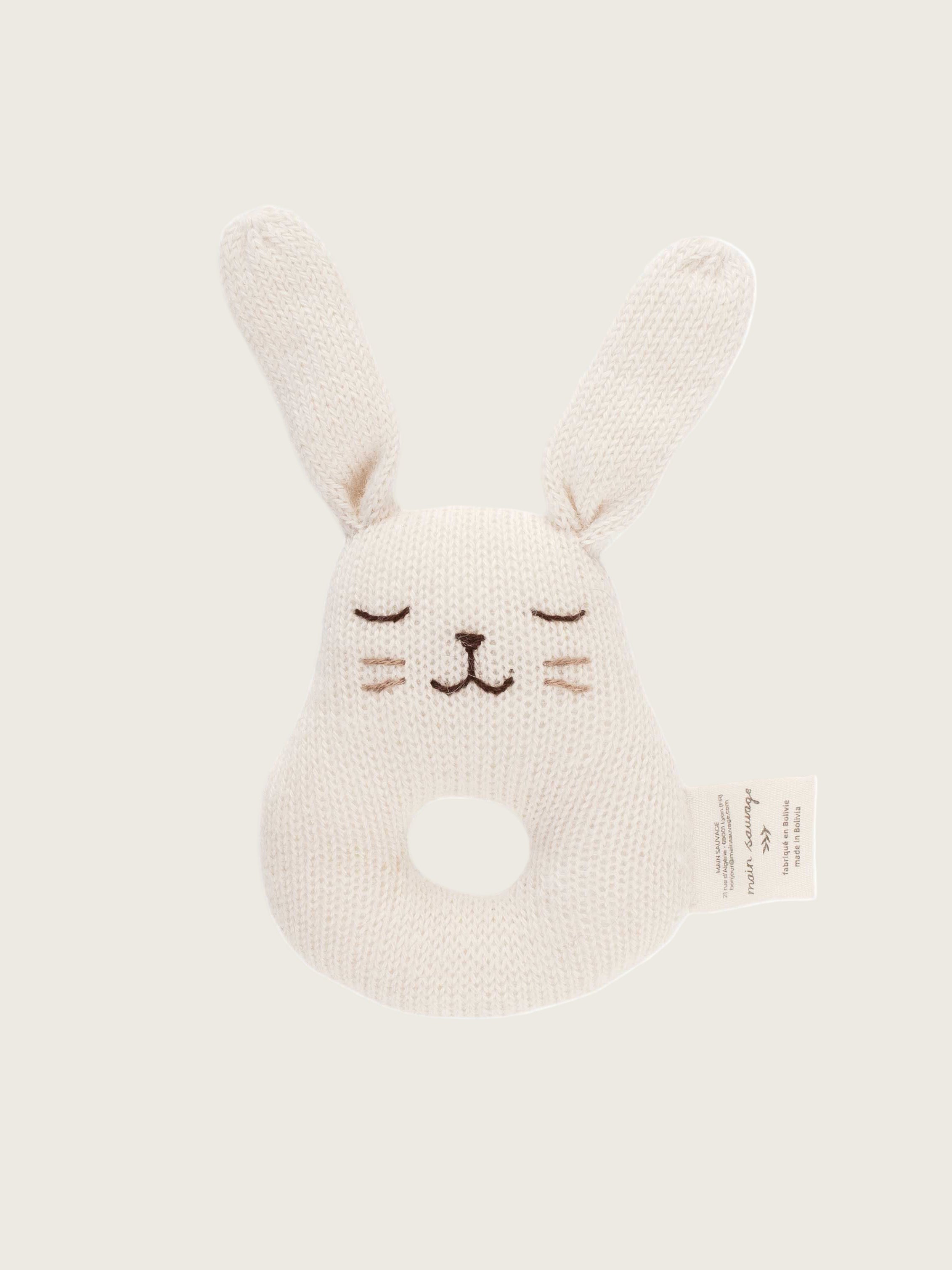 Bunny Rattle - Ecru | Organic Zoo